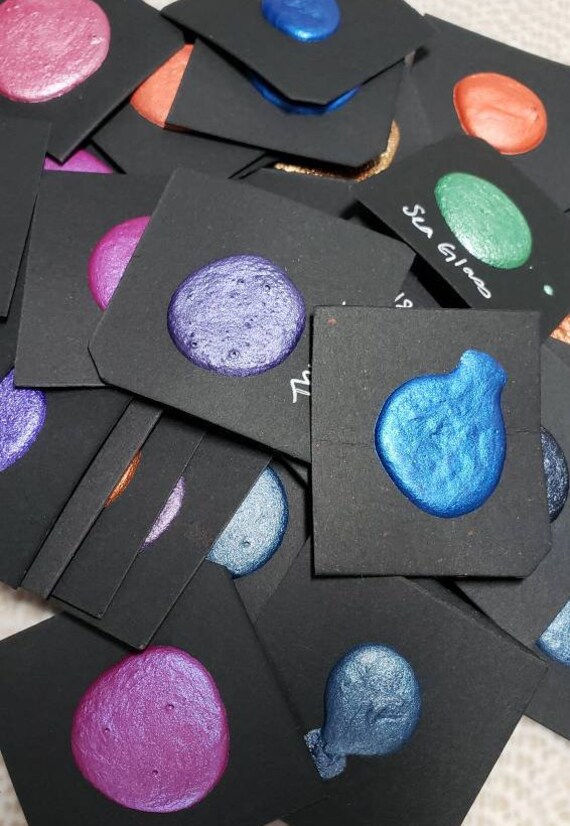 Shimmer Watercolor Dot Cards - Etsy