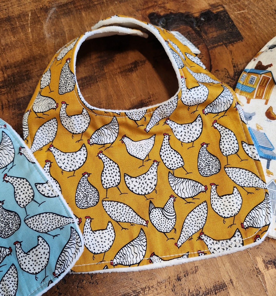 Chickens/hens Set of 3 Baby Bibs. Perfect Baby Shower Gift. One Size - Etsy
