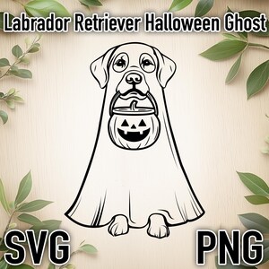 Halloween Labrador Retriever Svg, Ghost Costume Dog Clipart, Halloween ...