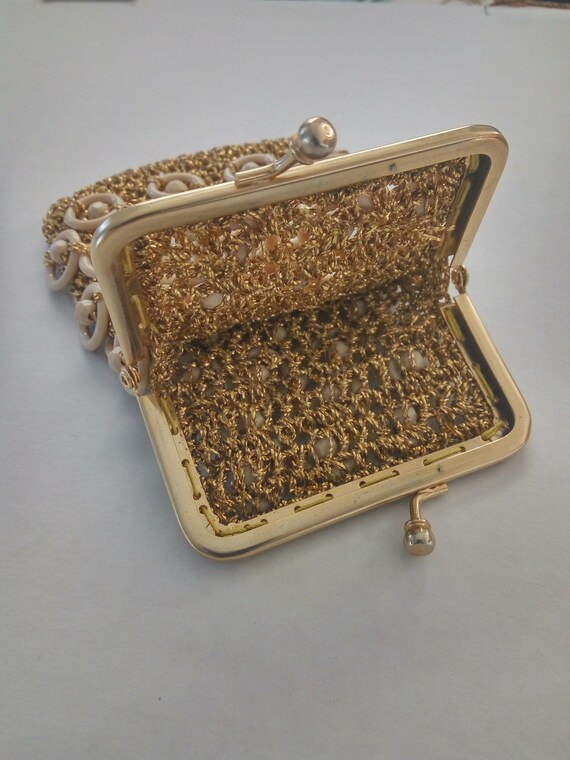 Vintage Crocheted Metallic Gold Cigarette Smoke Case … - Gem