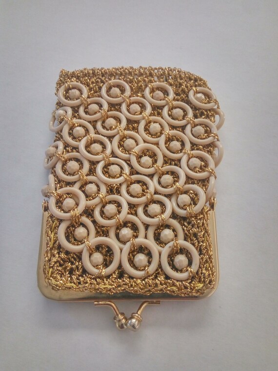 Vintage Crocheted Metallic Gold Cigarette Smoke Case … - Gem