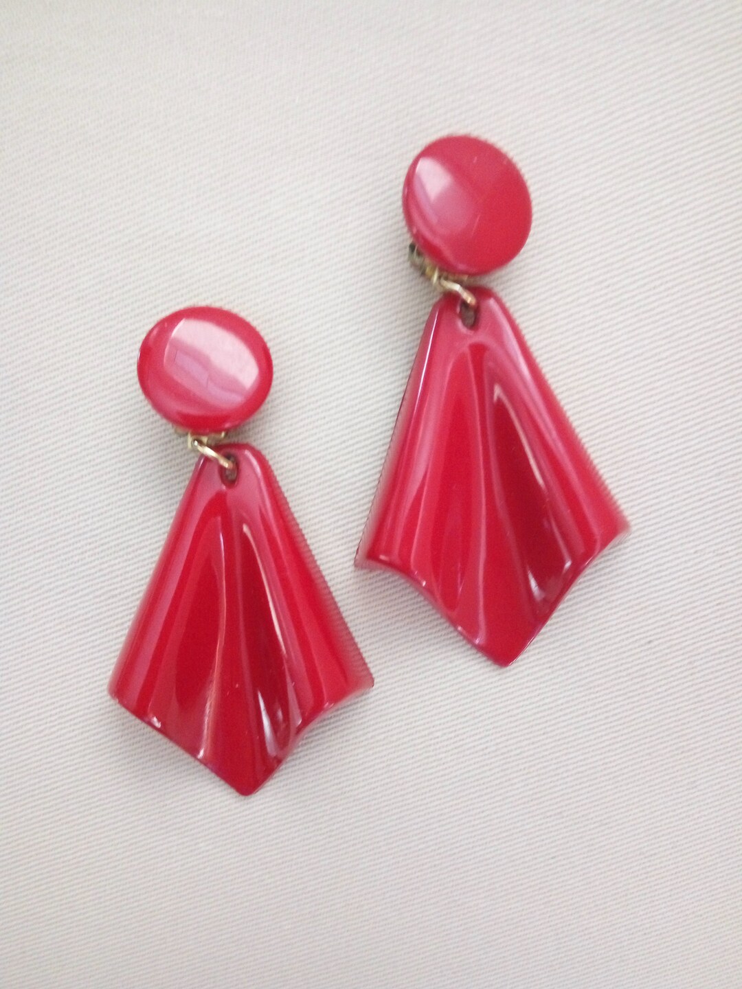 Vintage Signed W Germany Ruby Red Drop Handkerchief Clip on - Etsy