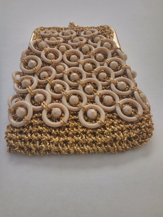 Vintage Crocheted Metallic Gold Cigarette Smoke Case … - Gem