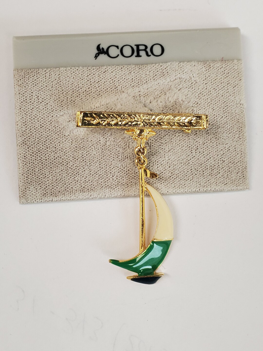 Vintage Coro Canada Sail-boat Bar Brooch Pin - Etsy