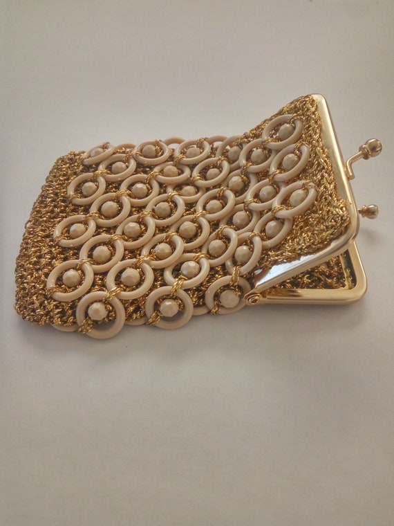 Vintage Crocheted Metallic Gold Cigarette Smoke Case … - Gem