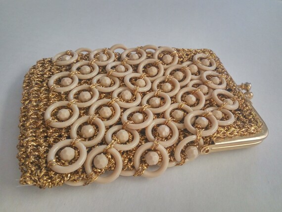 Vintage Crocheted Metallic Gold Cigarette Smoke Case … - Gem