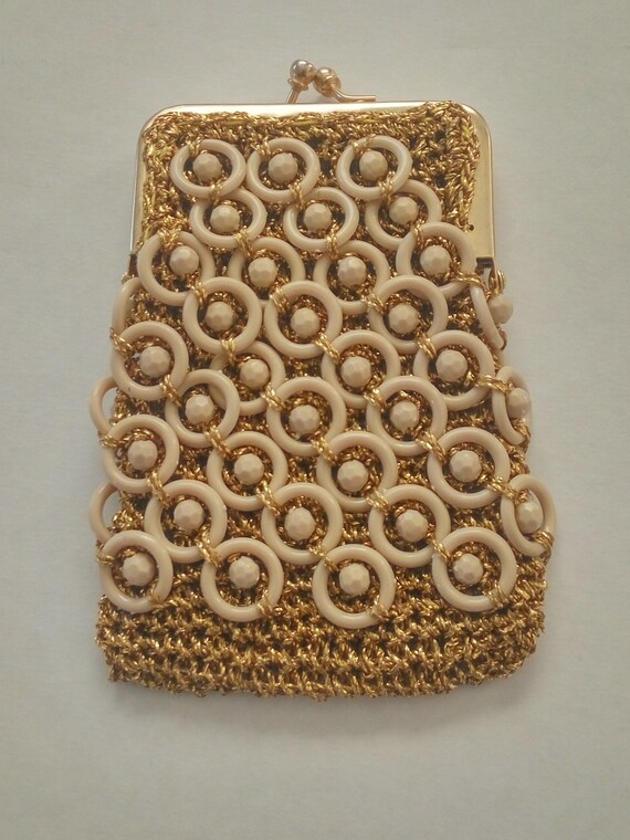 Vintage Crocheted Metallic Gold Cigarette Smoke Case … - Gem