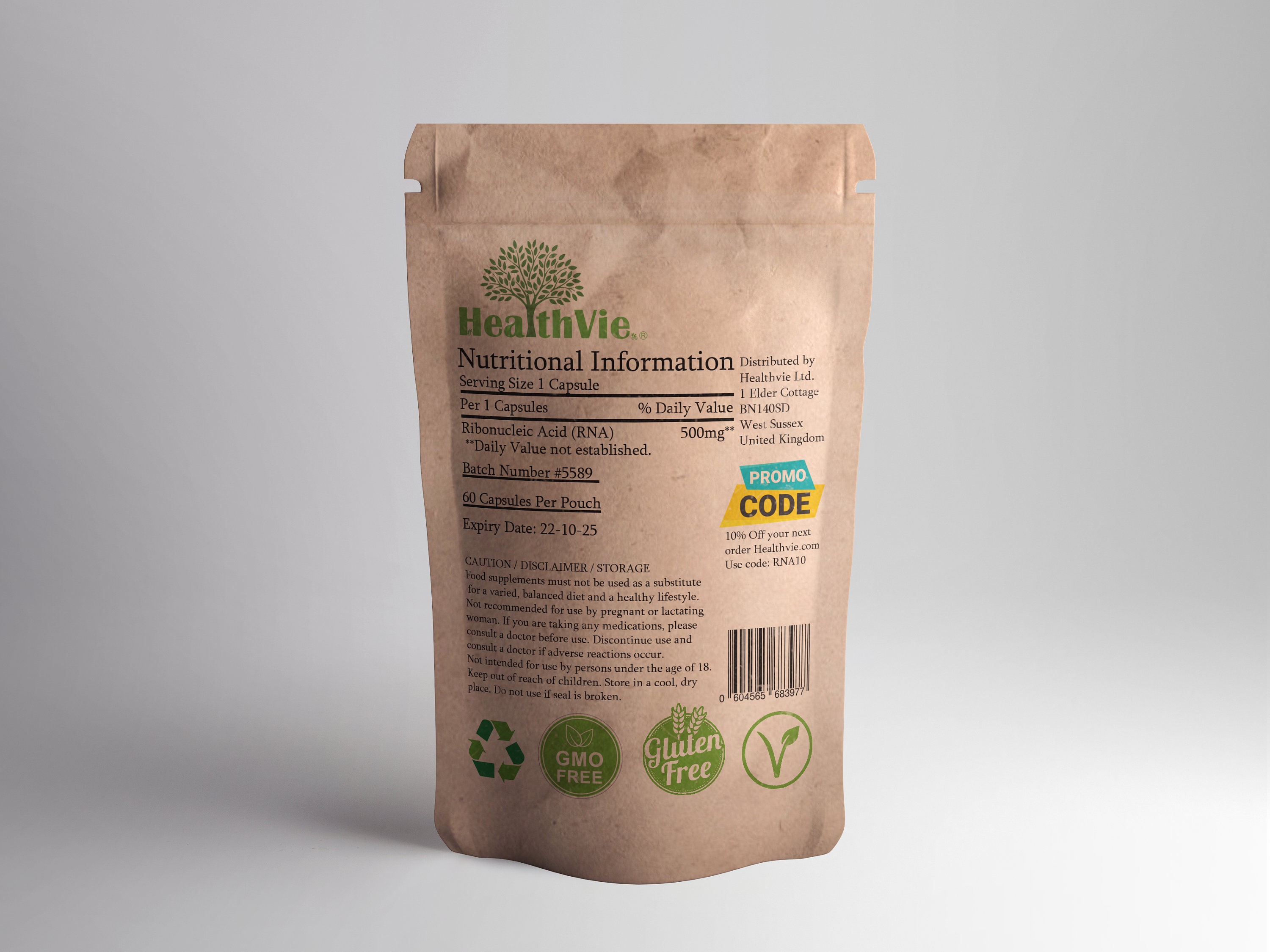 RNA – Ribonucleic Acid 500mg 60 Capsules Pure (RNA) Supplement GMO Free ...