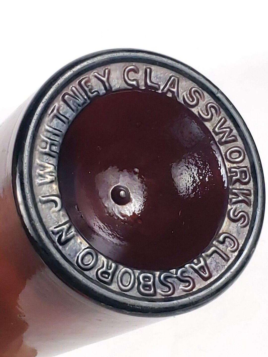 Whitney Glass Works Antique Whiskey Bottle Dark Amber 1860s 12 Embossed ...