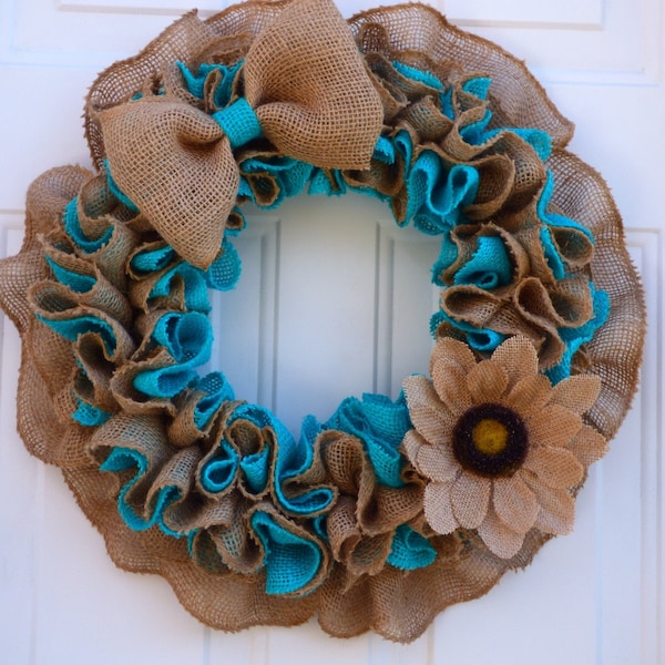 Spring Burlap Wreath - Etsy