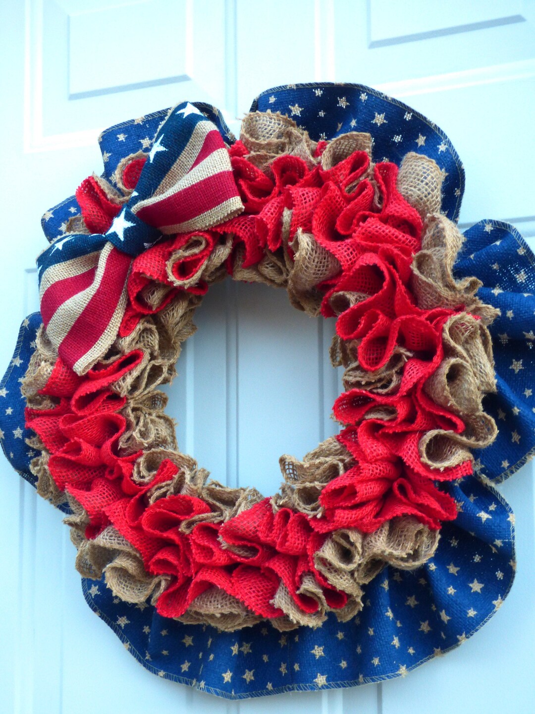 Patriotic Burlap Wreath/army Homecoming/4th of July Wreath/air Force ...