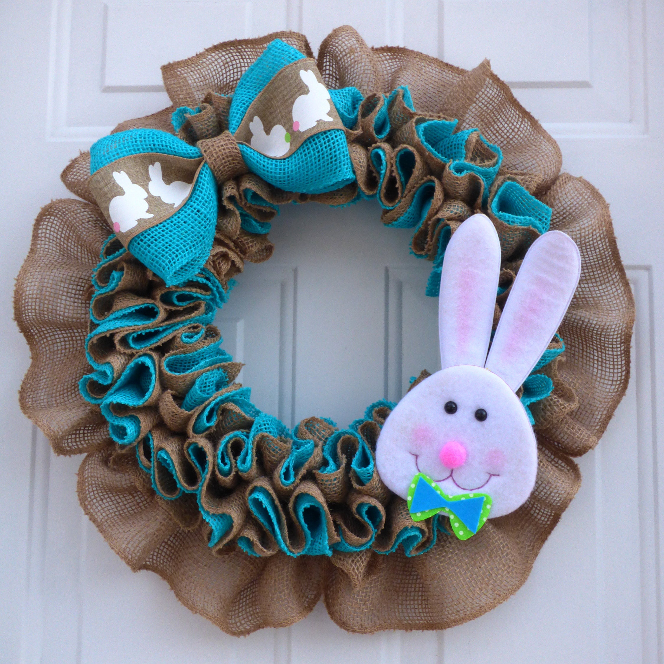 Easter Burlap Wreaths for Front Door/ Blue Easter Wreath/ | Etsy