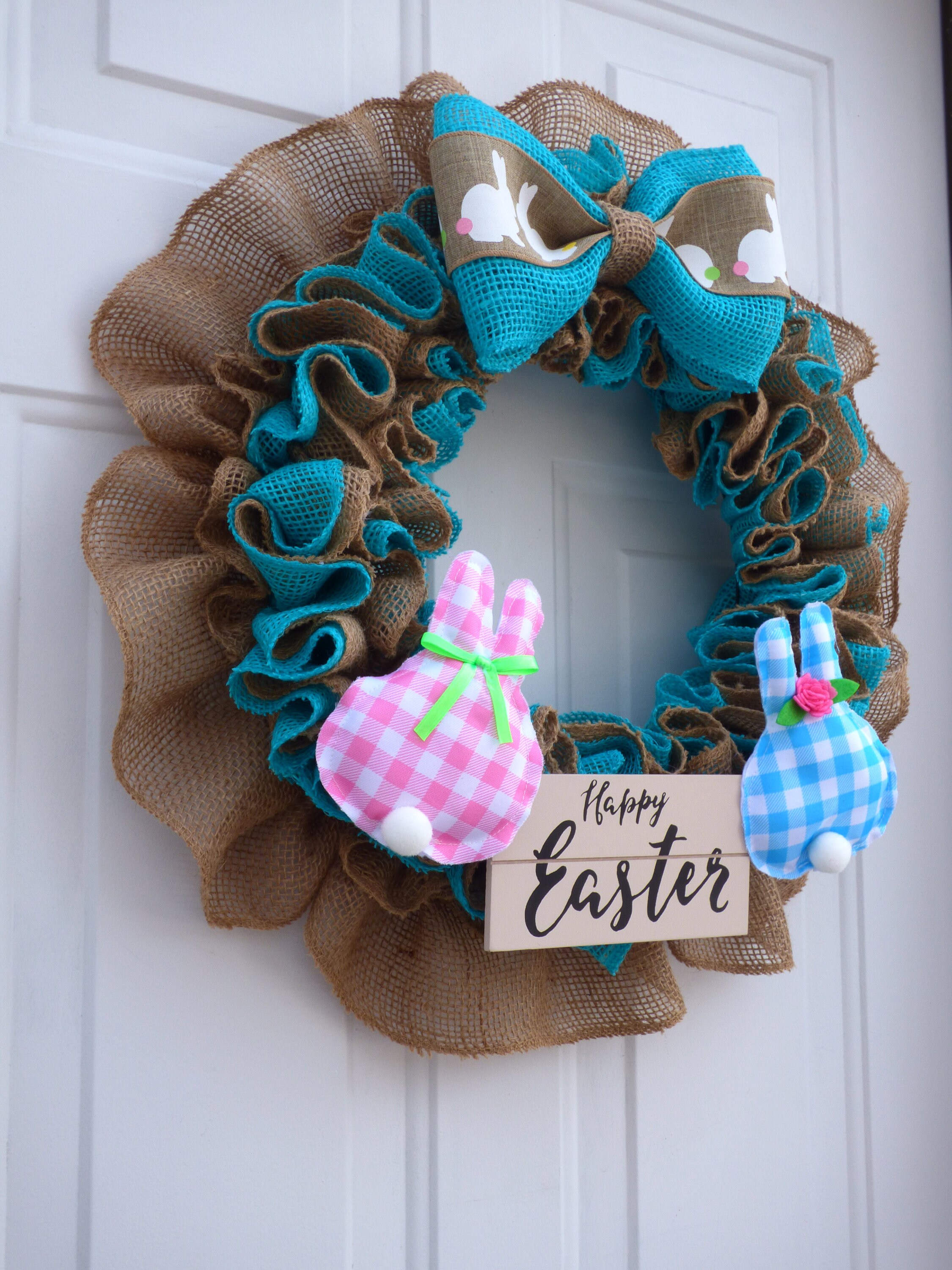Easter Wreaths for Front Door Easter Burlap Wreaths For Front | Etsy
