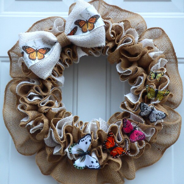 Spring Burlap Wreath - Etsy