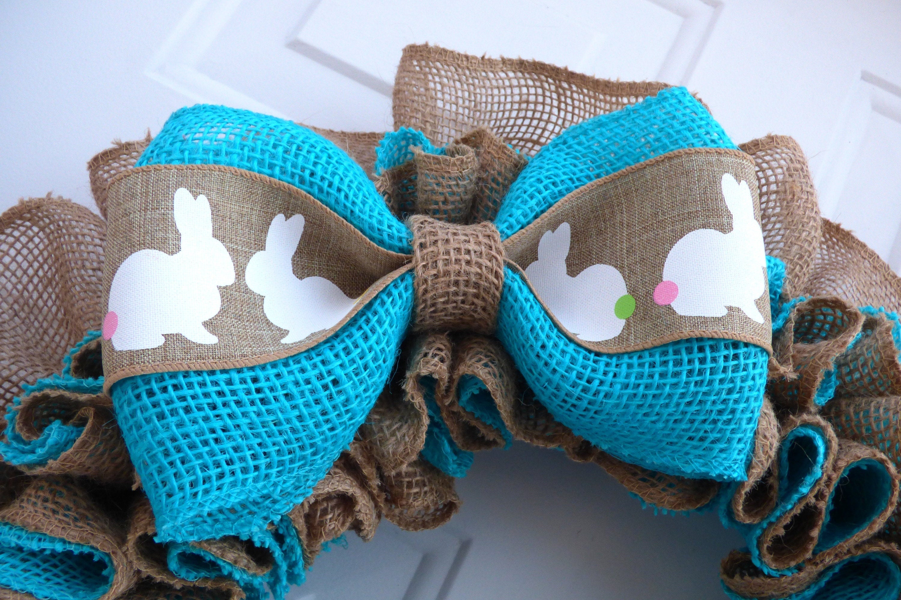 Easter Burlap Wreaths for Front Door/ Blue Easter Wreath/ | Etsy