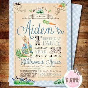 Printable Peter Rabbit 1st Birthday or Baby Shower Invitation | Etsy