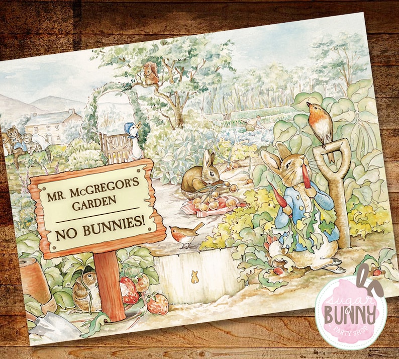INSTANT DOWNLOAD Mr. McGregor's Garden No Bunnies Allowed | Etsy