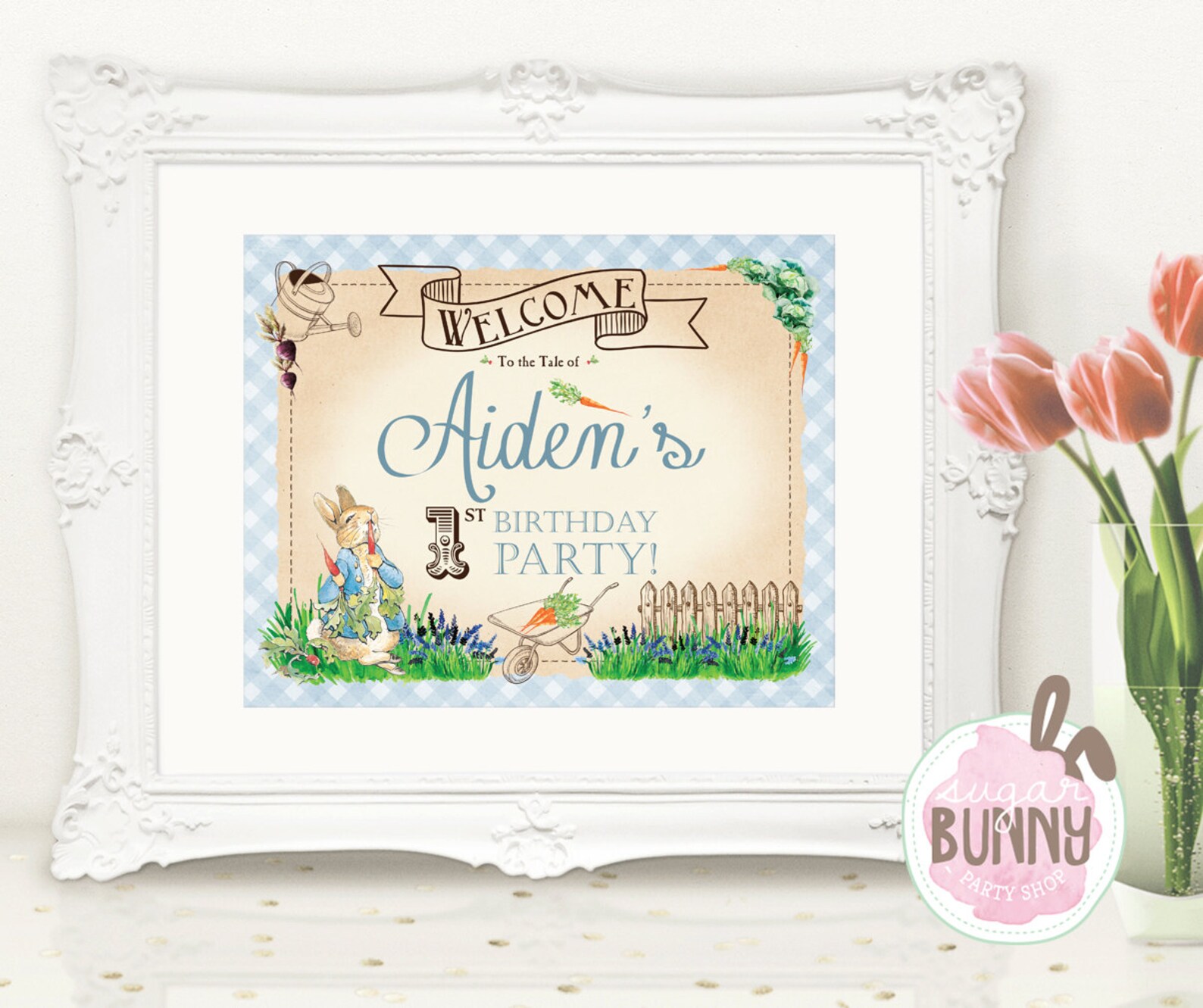 Printable Peter Rabbit 1st Birthday or Baby Shower Welcome | Etsy