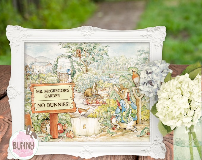 Peter Rabbit Cotton Tail, Mr. Mcgregor's Garden, Wood Sign, Rabbit ...