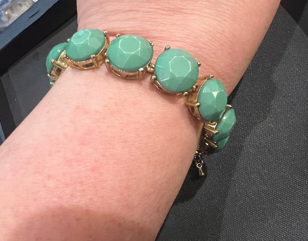 J. Crew Mint Green and Gold-toned Bracelet. - Etsy