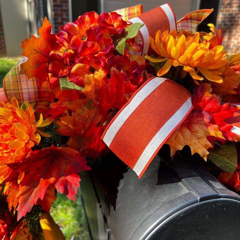 Fall Mailbox Swag: Hydrangeas, Maple Leaves, Thanksgiving Decor - Etsy