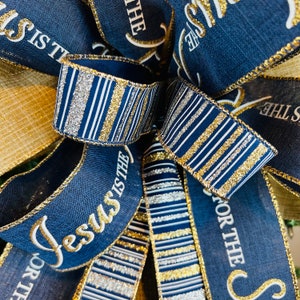 Christmas Tree Topper Bow, Jesus is the Reason Bow, Christian Railing ...