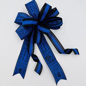 Back the Blue Bow, Thin Blue Line Bow, Law Enforcement Appreciation Bow ...