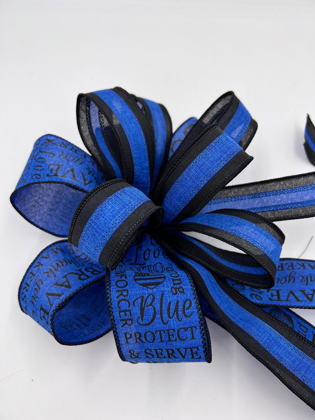 Back the Blue Bow, Thin Blue Line Bow, Law Enforcement Appreciation Bow ...