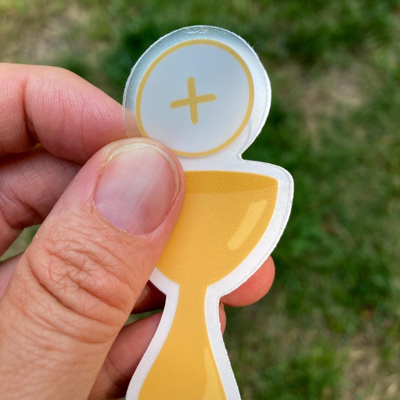 Holy Eucharist Sticker, 1st Communion Vinyl Decal, Catholic Water ...