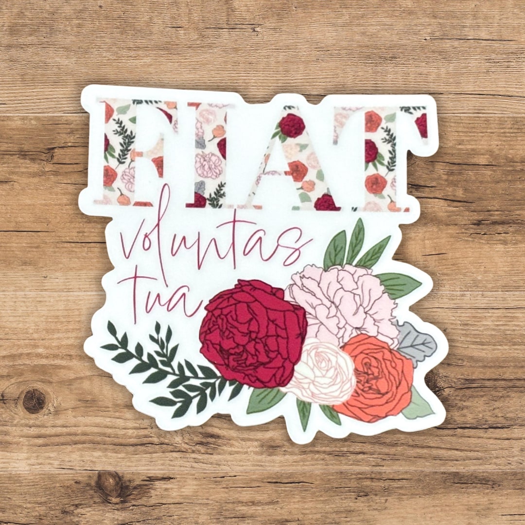 Fiat Sticker, Thy Will Be Done Vinyl Decal, Latin Catholic Sticker - Etsy