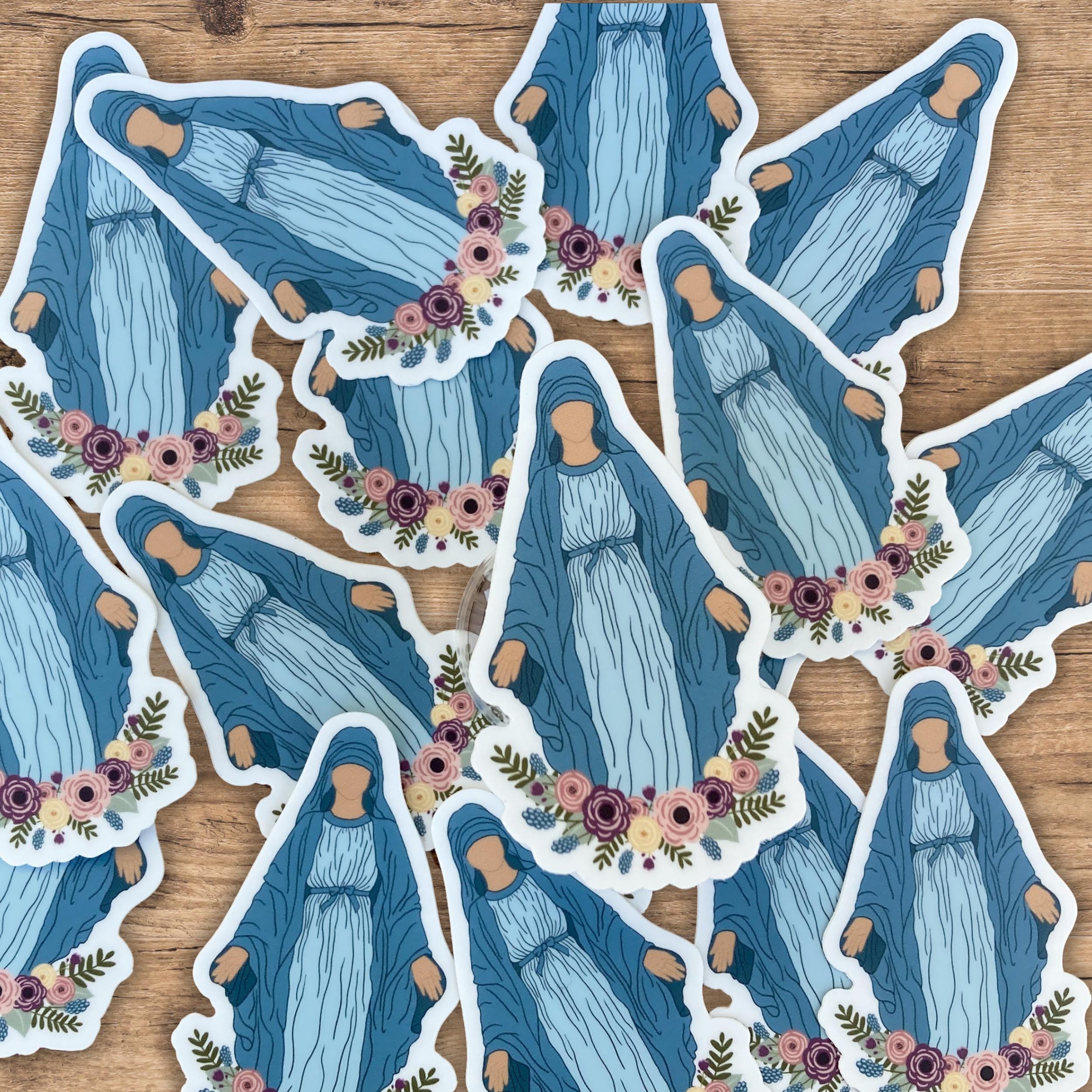 Mary Sticker, Blessed Mother Decal, Catholic Water Bottle Decoration - Etsy