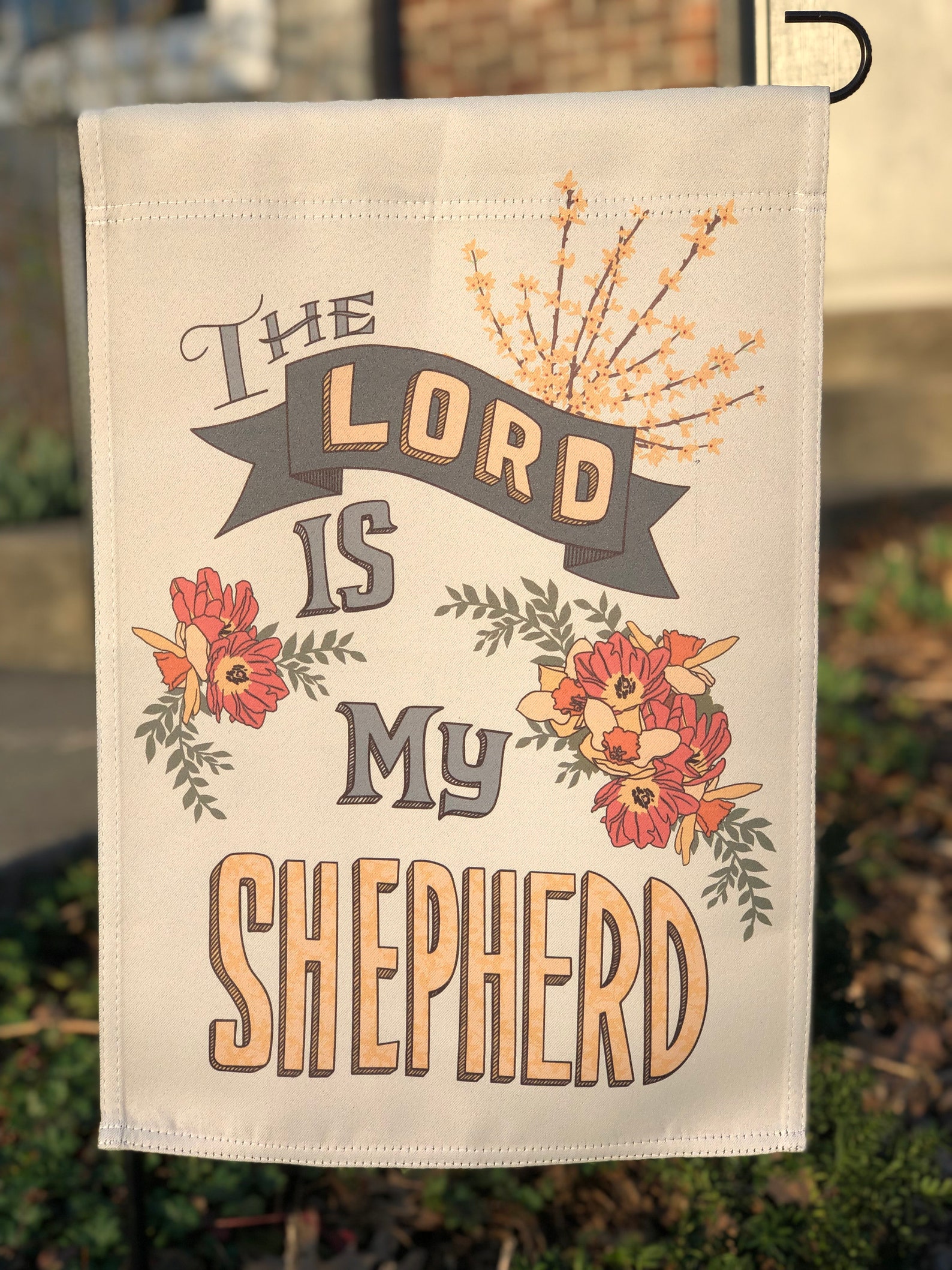 Psalm 23 Garden Flag, the Lord is My Shepherd Banner - Etsy