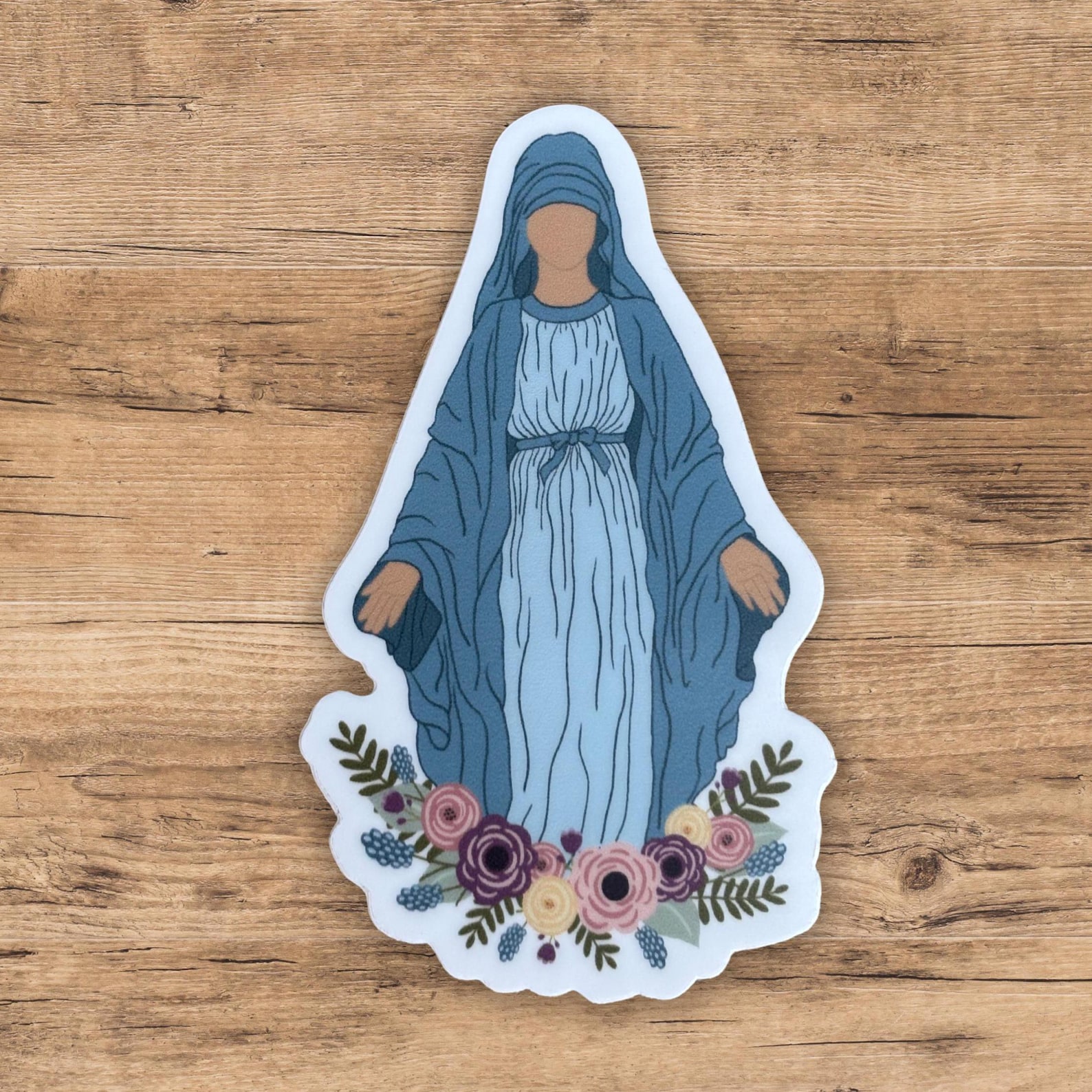 Mary Sticker, Blessed Mother Decal, Catholic Water Bottle Decoration - Etsy
