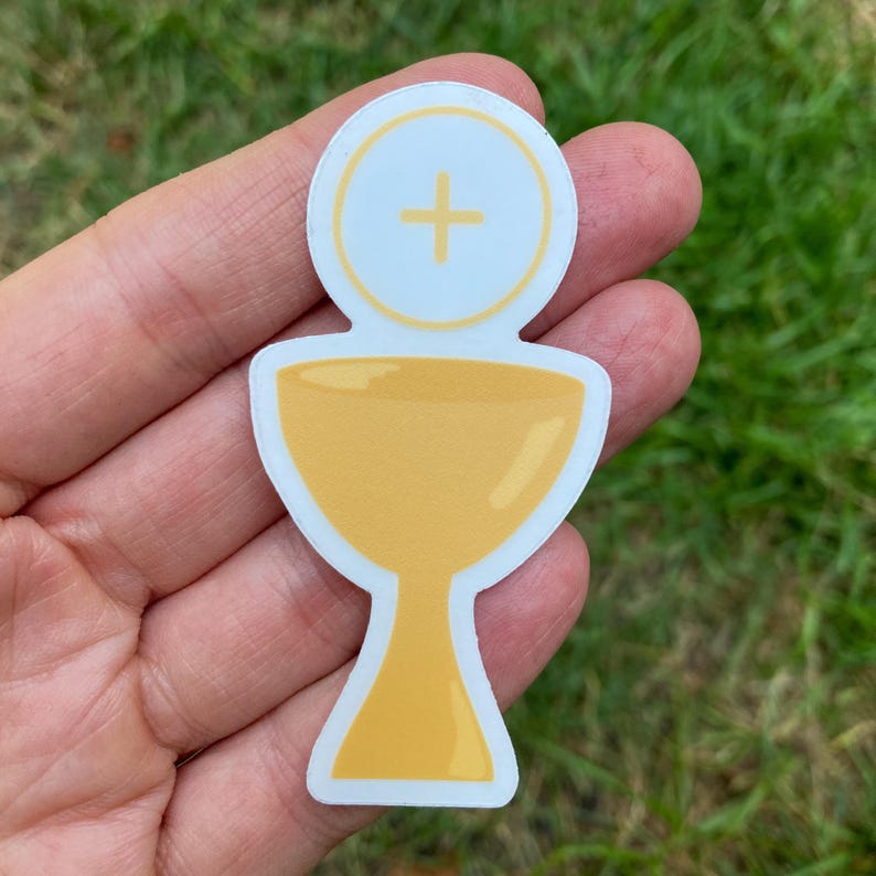 Holy Eucharist Sticker, 1st Communion Vinyl Decal, Catholic Water ...