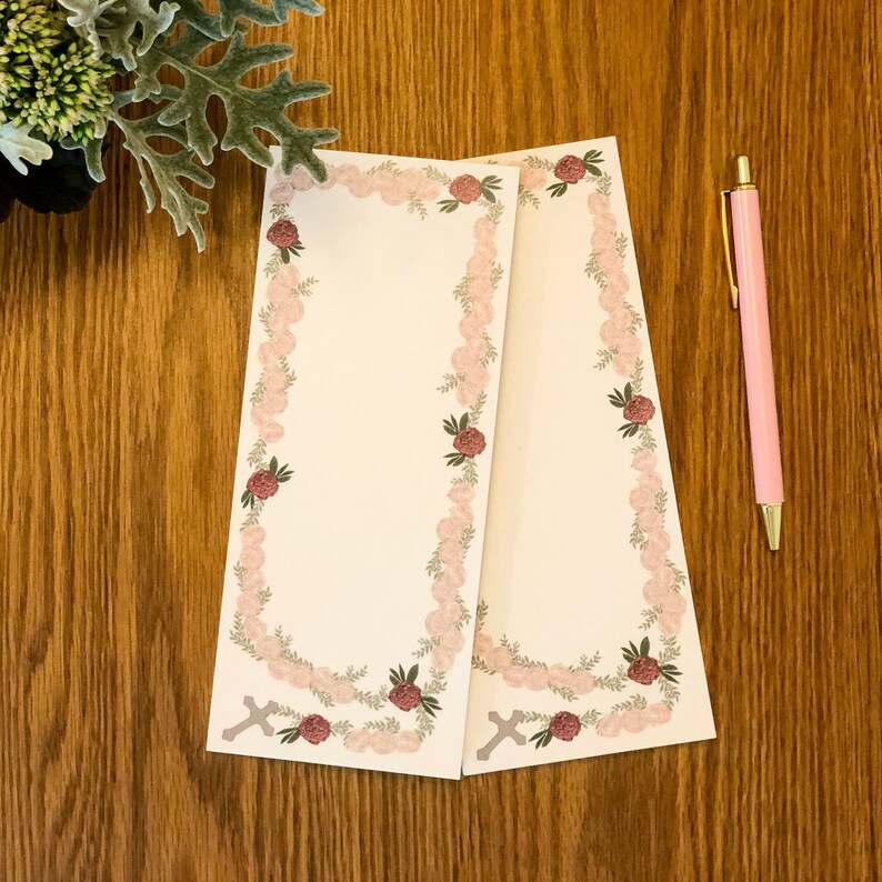 Rosary Notepad Set, Catholic Notepad, Religious Notepad - Etsy