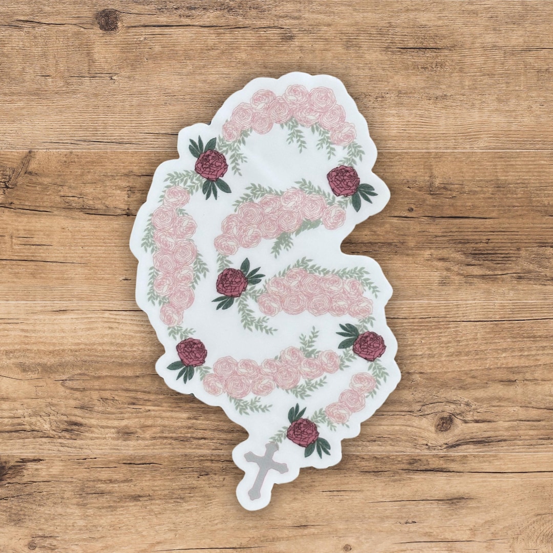 Rosary Sticker, Catholic Vinyl Decal - Etsy