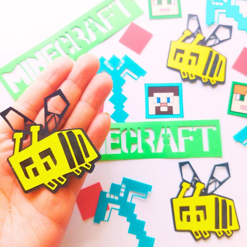 Minecraft Party Decoration Table Scatter - Pixel Birthday Decorations ...