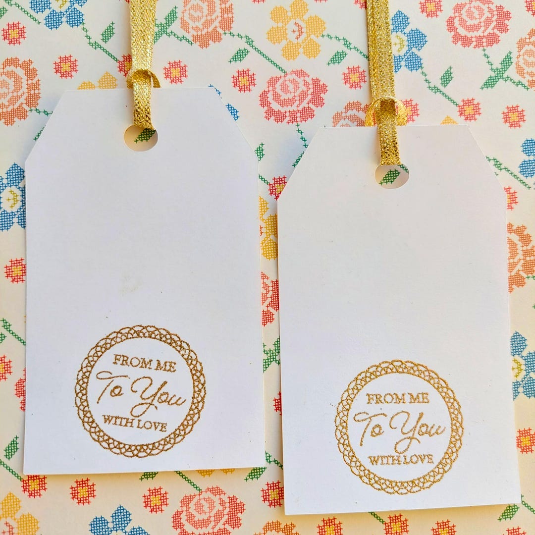 Gold Embossed Gift Tags: Personalized Handmade Goodies, Set of 8 - Etsy