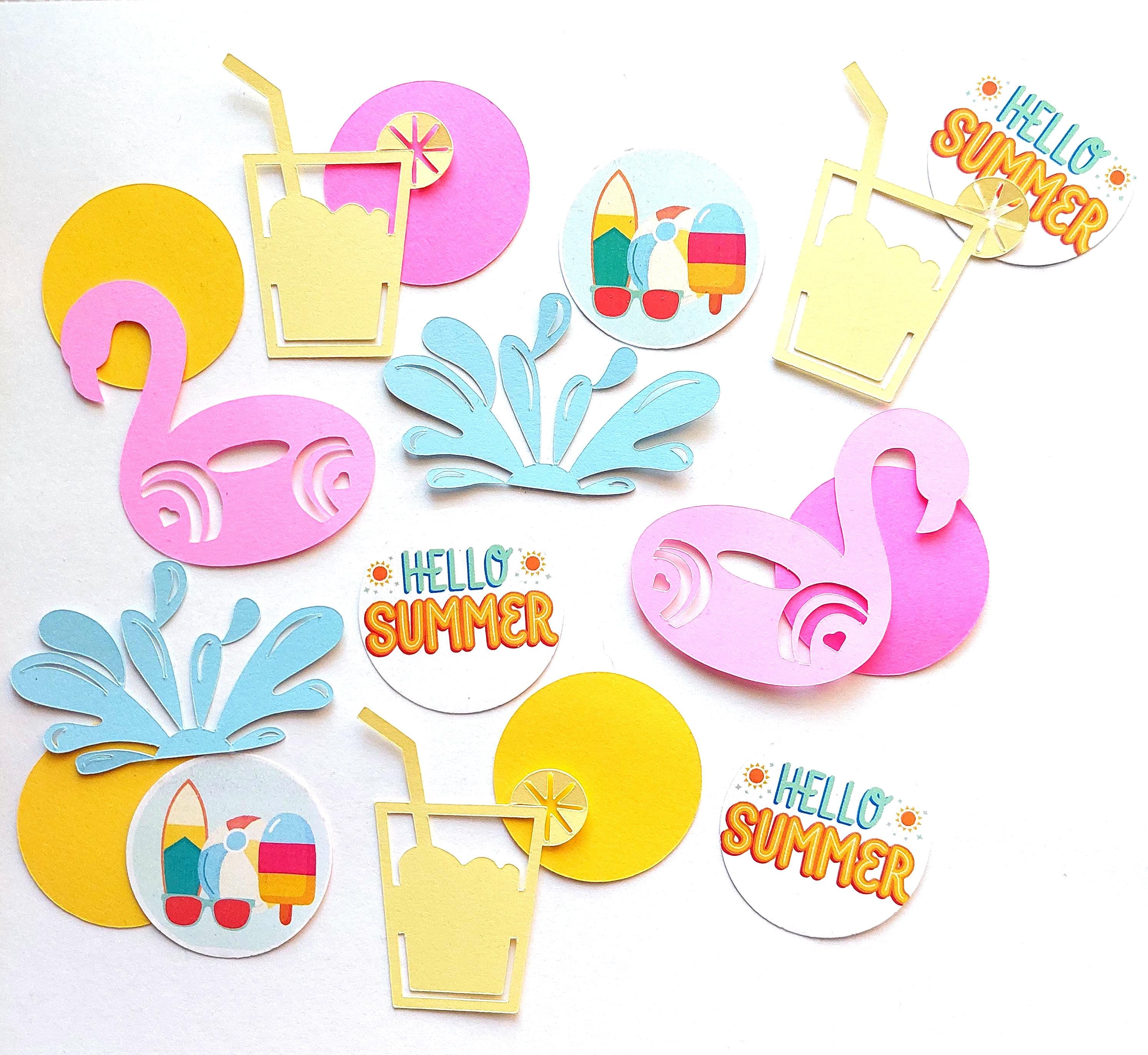 Summer Confetti Party Decor: Flamingo, Lemonade, Pool Party - 120 Pcs ...