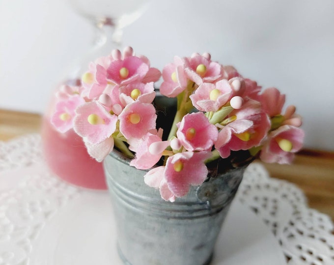 Pink Forget Me Not Paper Flowers - 40 Tiny Flowers in Bundle ...