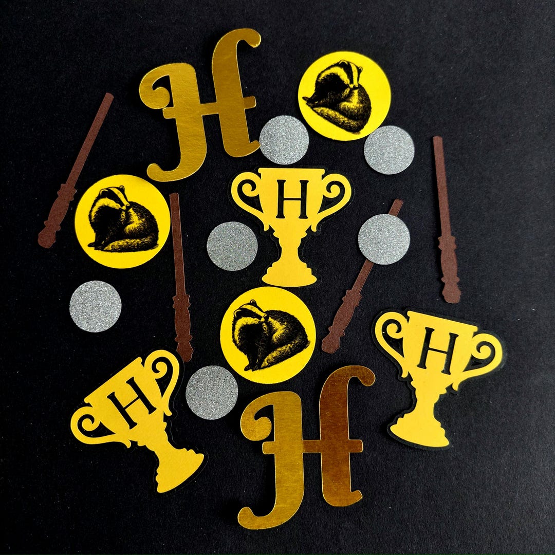 Hufflepuff Wizard Confetti Yellow & Black Party Decor 120 Pcs - Etsy