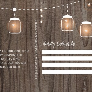 Rustic Wedding Reception Invitation Postcards Reception - Etsy