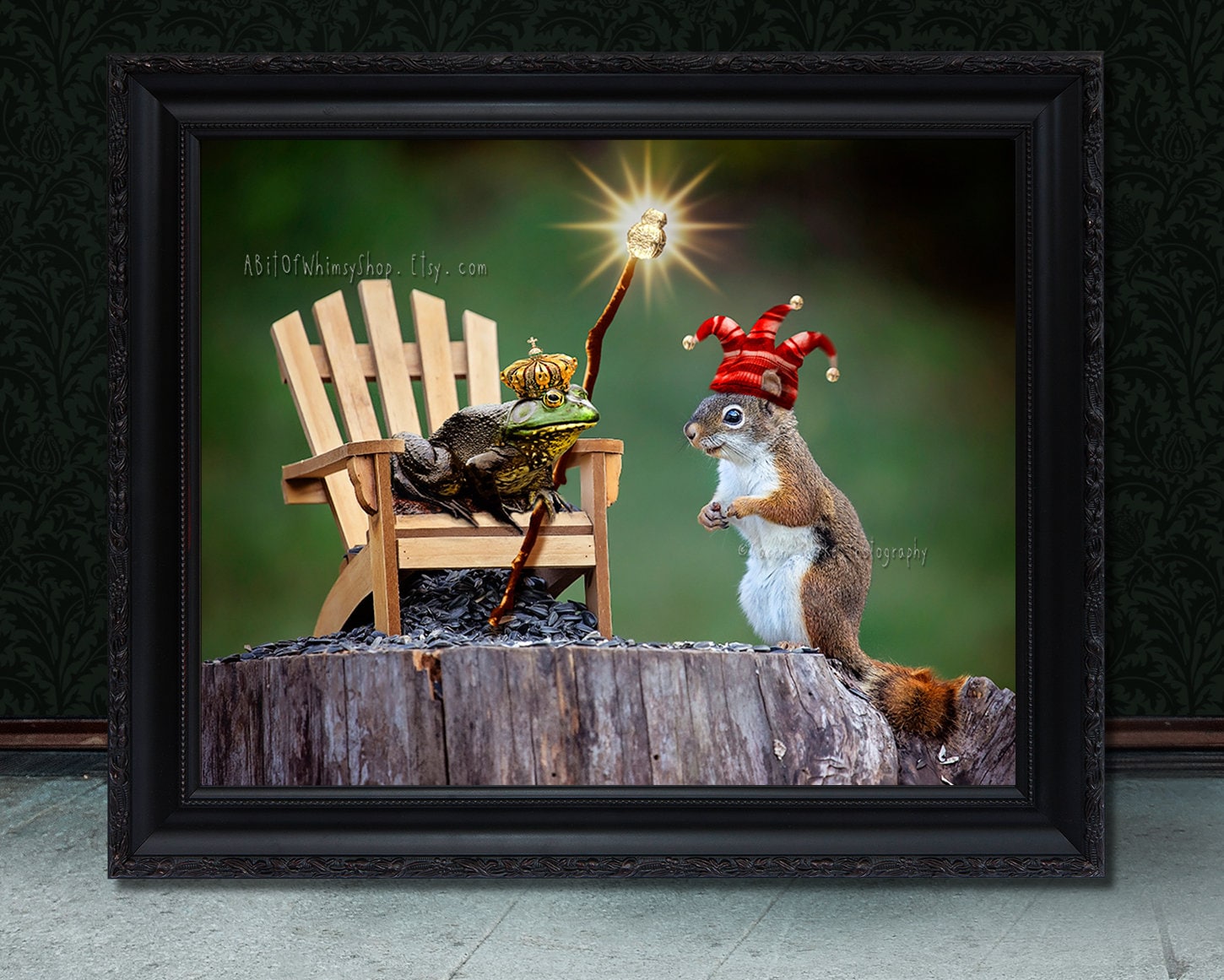Court Jester, Red Squirrel, Photography Print, Frog Prince, Frog King ...
