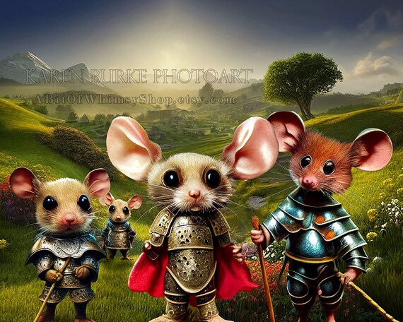 Adorable Mice Mouse Knight in Armor Fantasy Art Whimsical - Etsy
