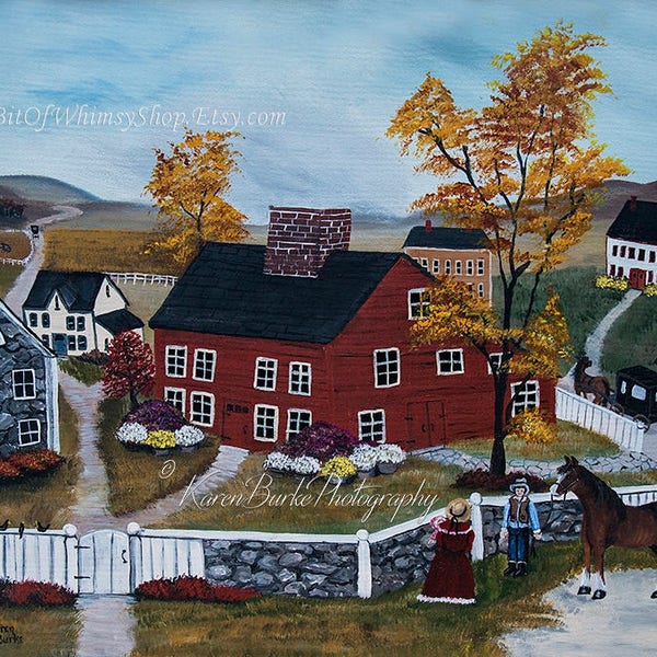 Folk Art Landscape - Etsy