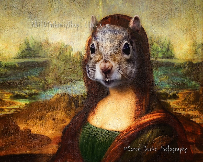 Mona Lisa Funny Squirrel Photography Print Whimsical Art - Etsy
