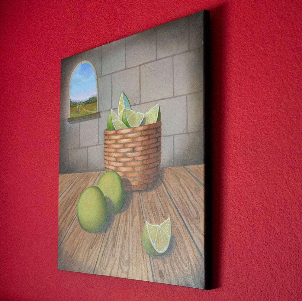 Original 24x24 Lime Still Life Oil Painting - Etsy Sweden