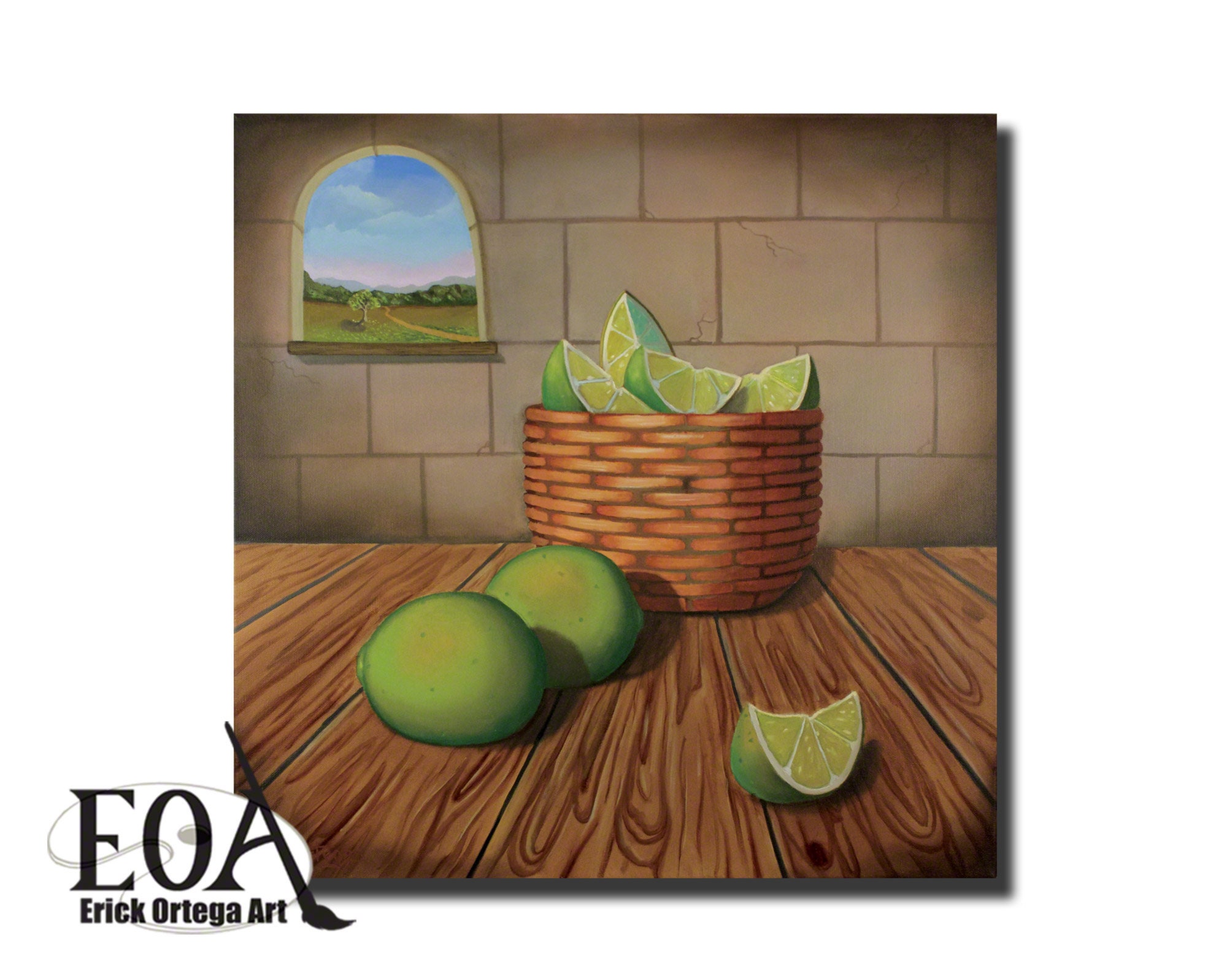 Original 24x24 Lime Still Life Oil Painting - Etsy Sweden