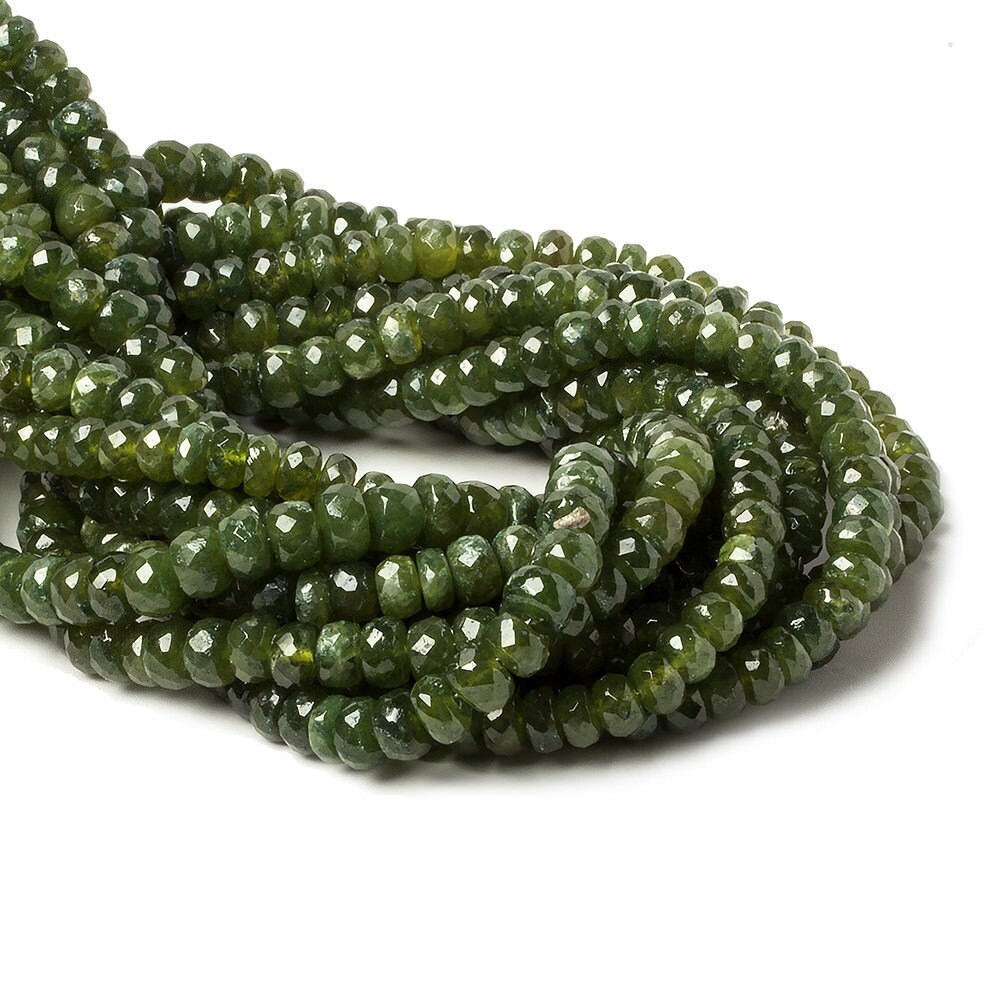 Faceted Idocrase Rondelle Beads Green Beads Green Idocrase - Etsy