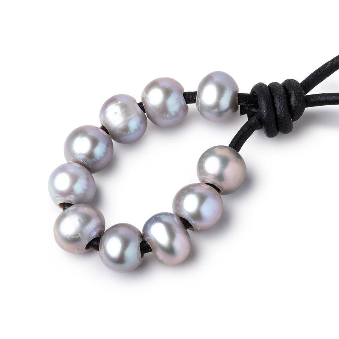 Silver Large Hole Baroque Pearl Set, 2.5mm Drill Hole, Large Hole Pearl ...